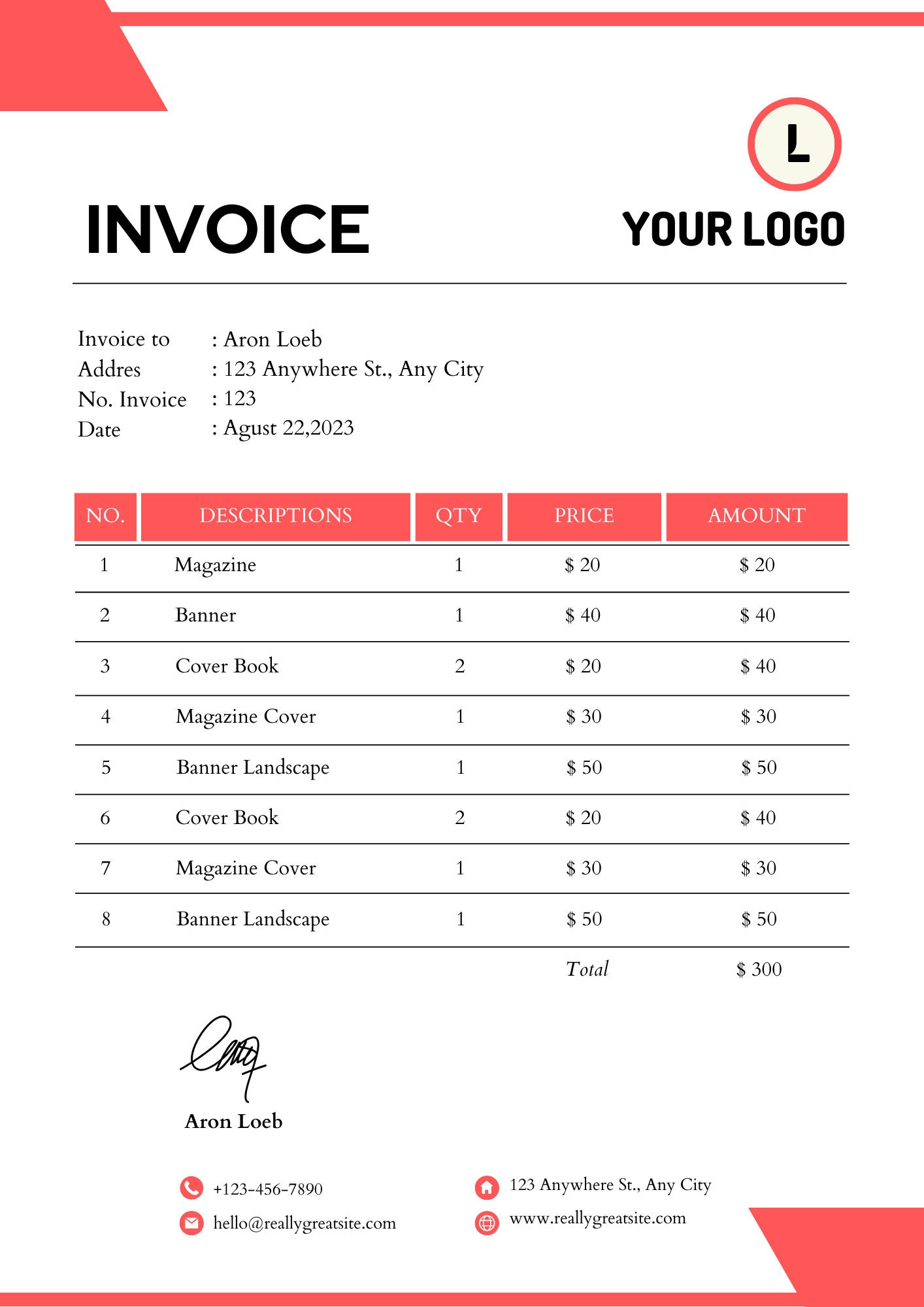 Simple Business Invoice Template for Small Business - Etsy