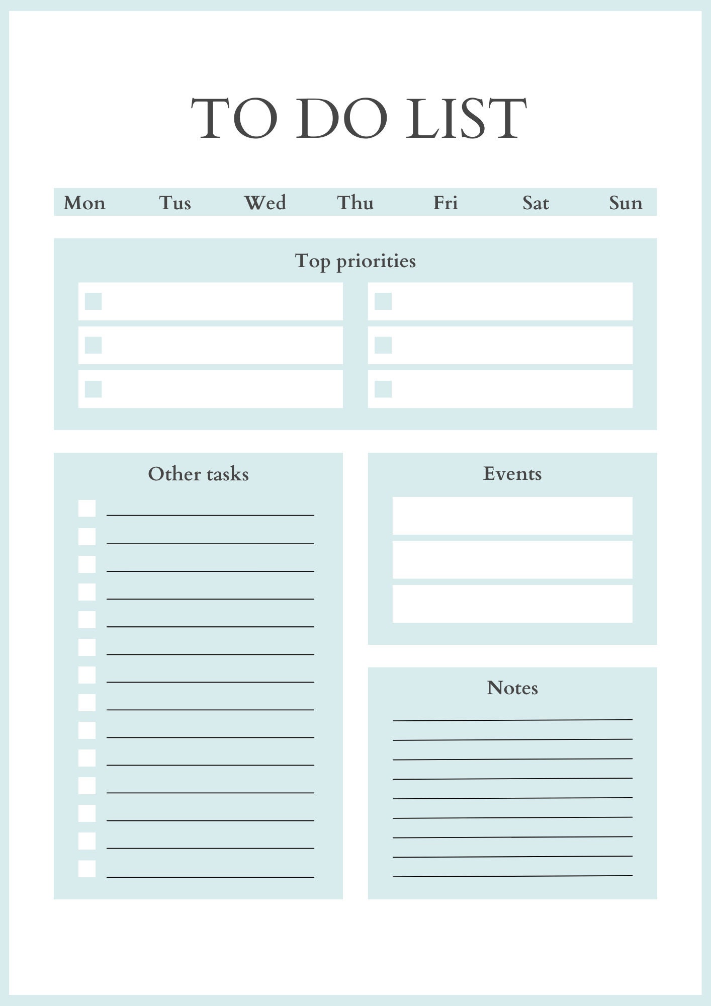 Printable to Do List Work Planner Printable Planner to Do - Etsy