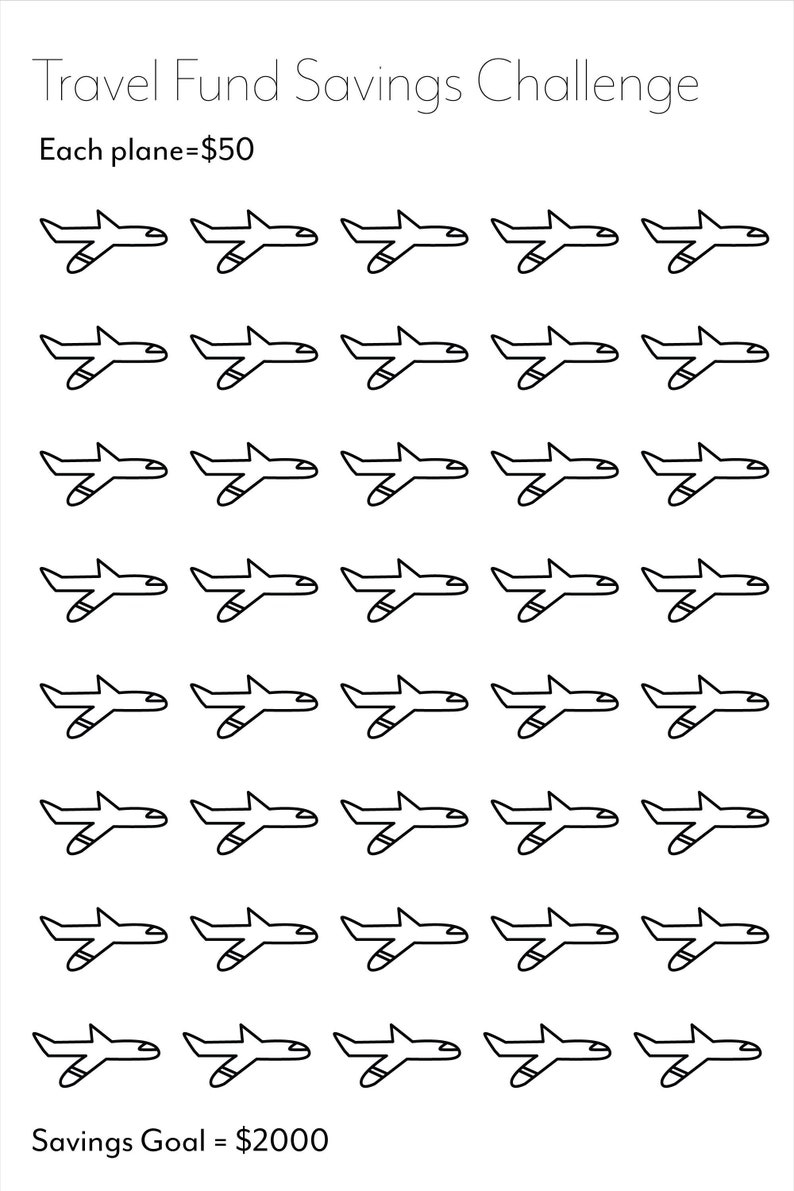 Travel Fund Savings Challenge - Etsy