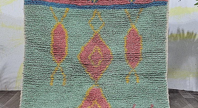 Genuine Natural Turquoise Blue Moroccan Sheepskin Rug, Sheepskin Throw ...