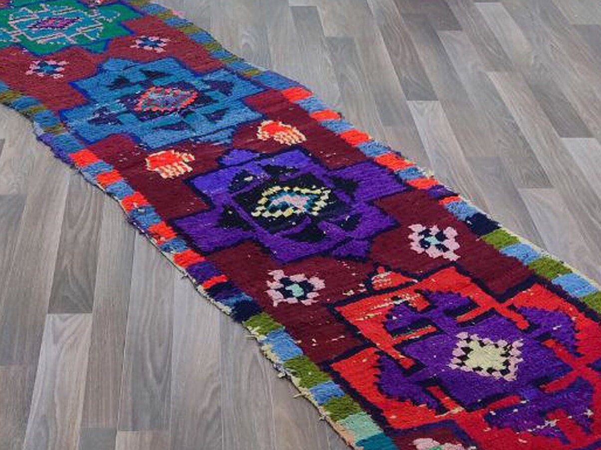 Mrirt Wool Runner Rug, Moroccan Zanafi Rug Runner, MOROCCAN VINTAGE ...