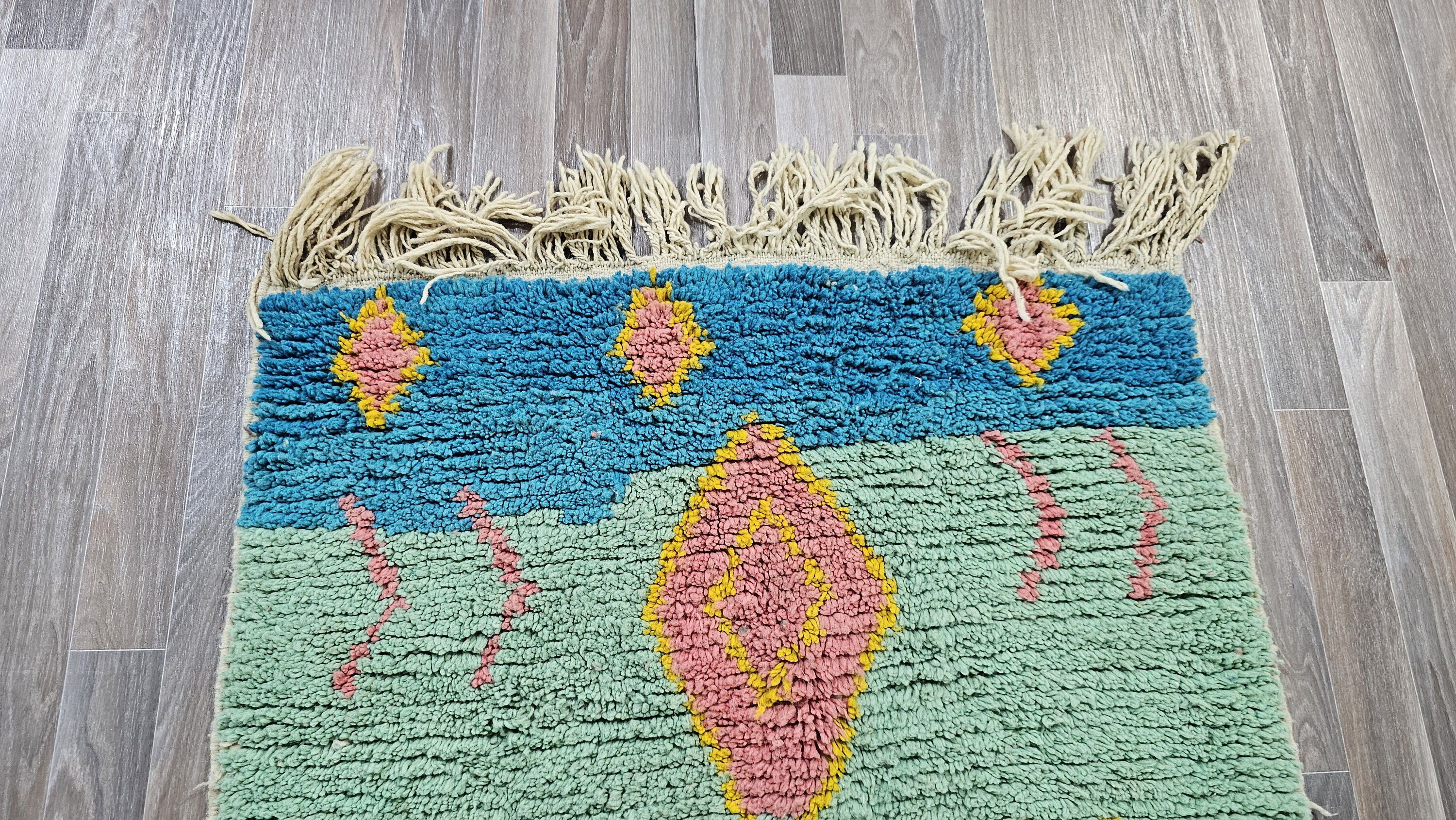 Genuine Natural Turquoise Blue Moroccan Sheepskin Rug, Sheepskin Throw ...