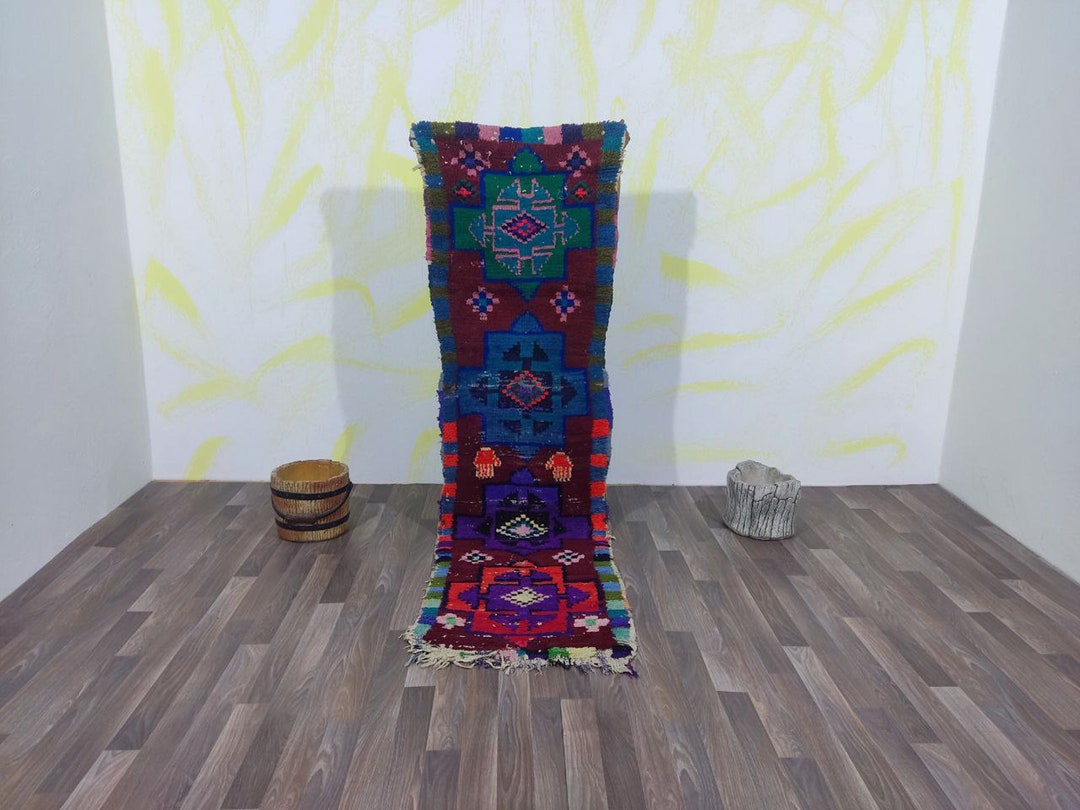 Mrirt Wool Runner Rug, Moroccan Zanafi Rug Runner, MOROCCAN VINTAGE ...