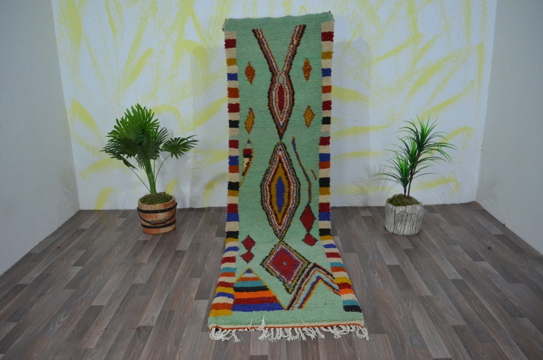 Turquoise Berber Runner,rug Runner Custom, Erber Rug,beni Ourain Rugs ...