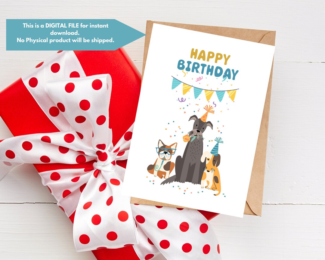 Printable Birthday Card,5x7 Printable Card,blank Happy Birthday Card ...