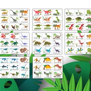Printable Dinosaur Flash Cards for Kid's Activity, Dinosaur Memory Card ...