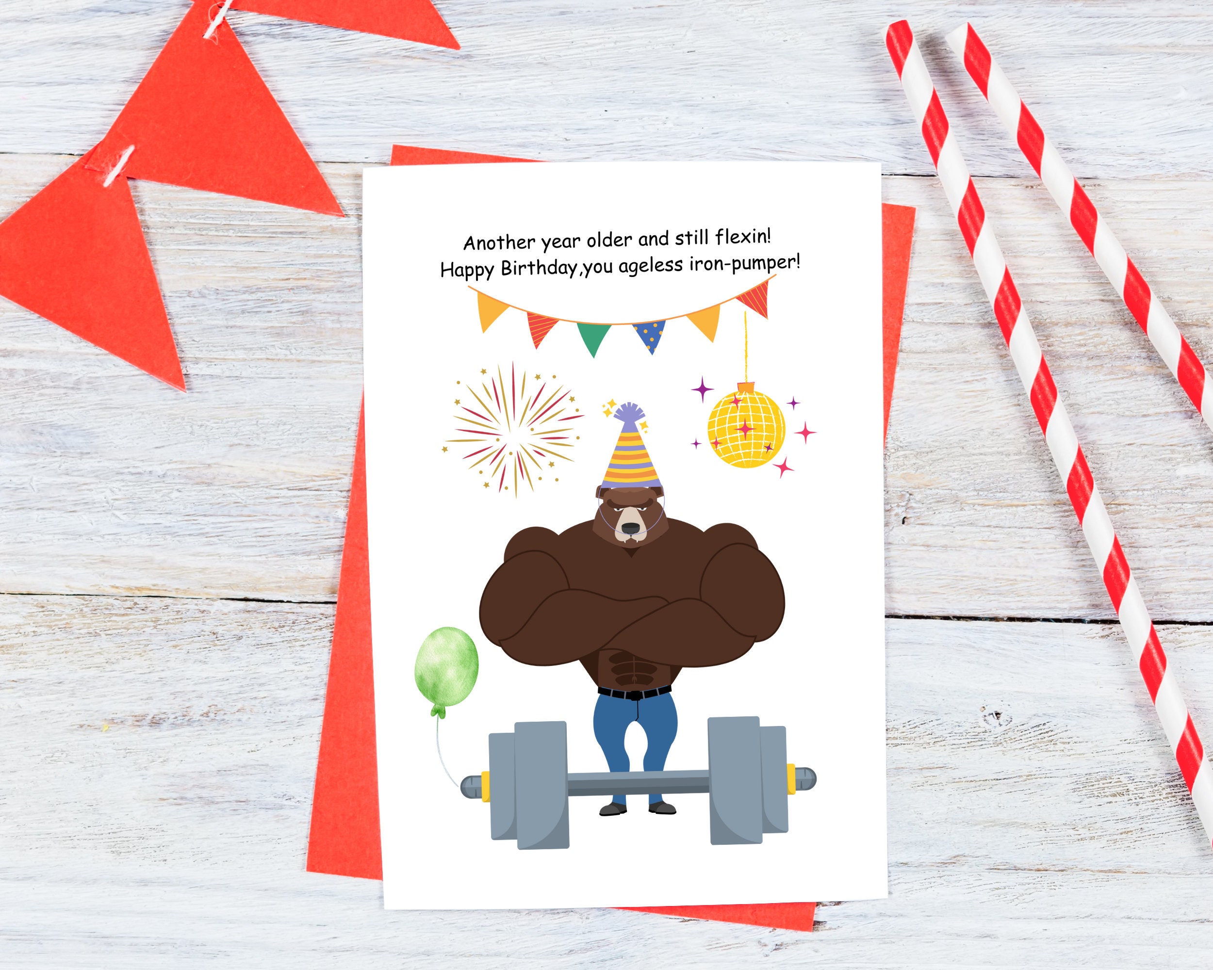 Printable Funny Birthday Card, Birthday Card for Fitness Lovers ...