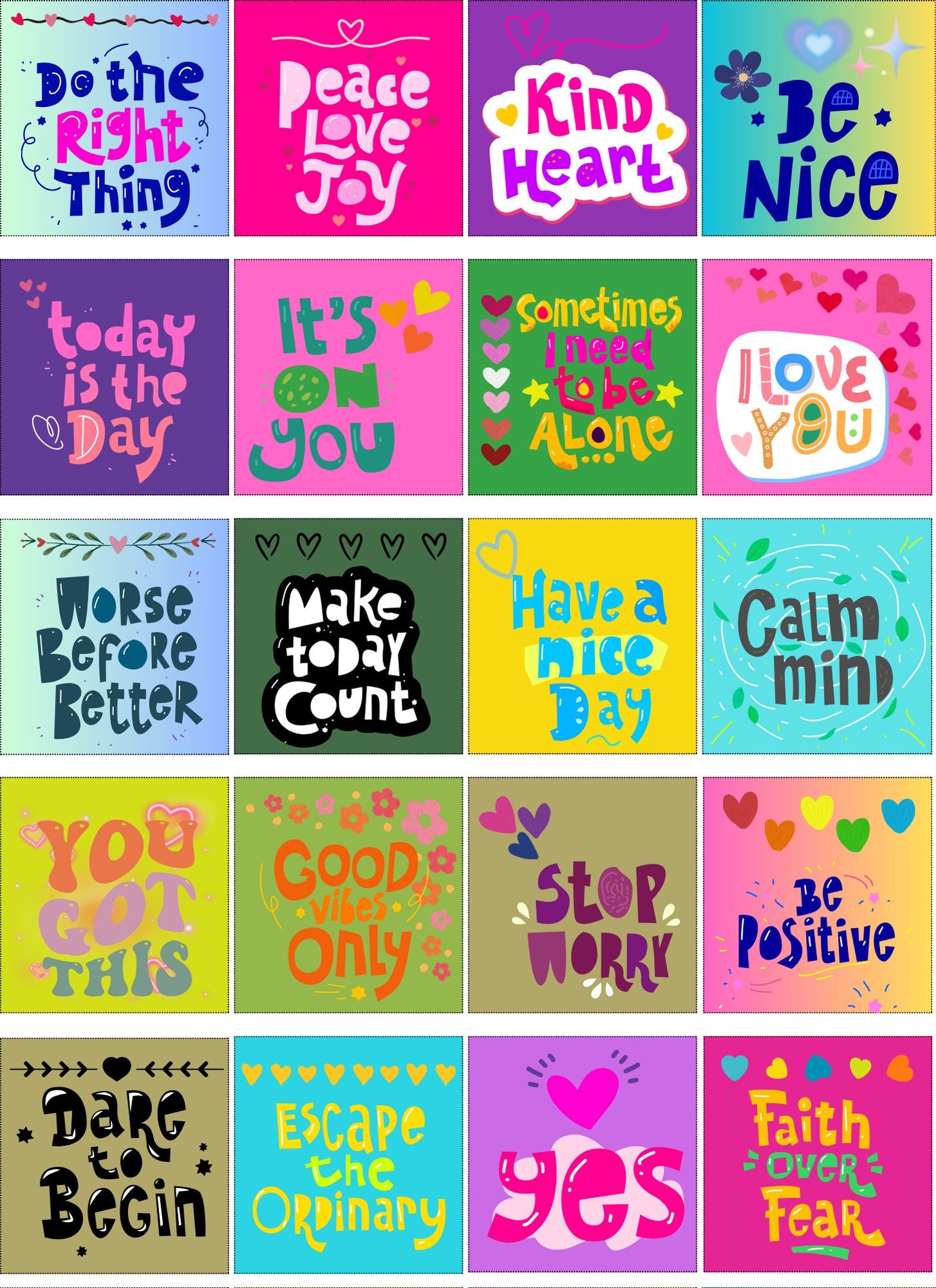 Inspirational Affirmation Quote Cards, Mindfulness Cards, Printable ...