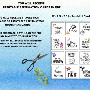 Inspirational Affirmation Quote Cards, Mindfulness Cards, Printable ...