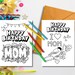 Printable Birthday Coloring Card for Mom: DIY Set of Two (digital ...