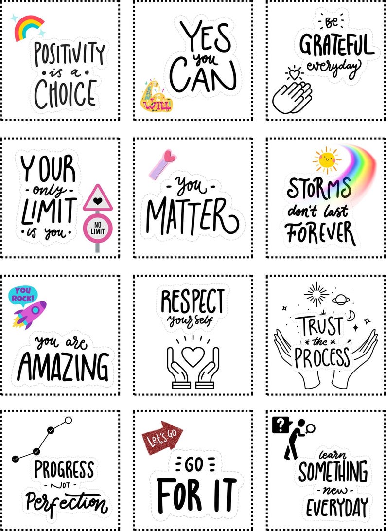 Inspirational Affirmation Quote Cards, Mindfulness Cards, Printable ...