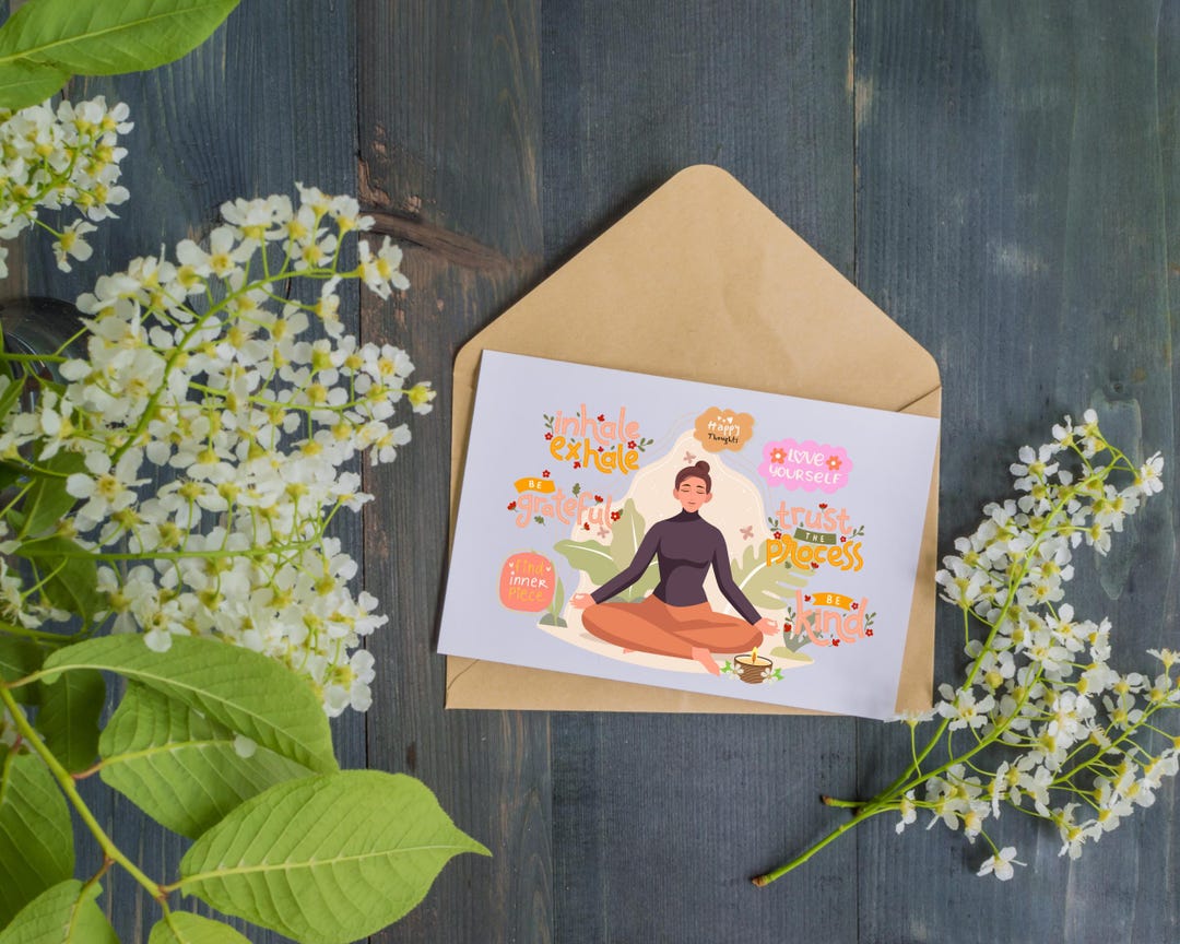 Inspirational Yogi Greeting Card: Positive Affirmations (digital ...