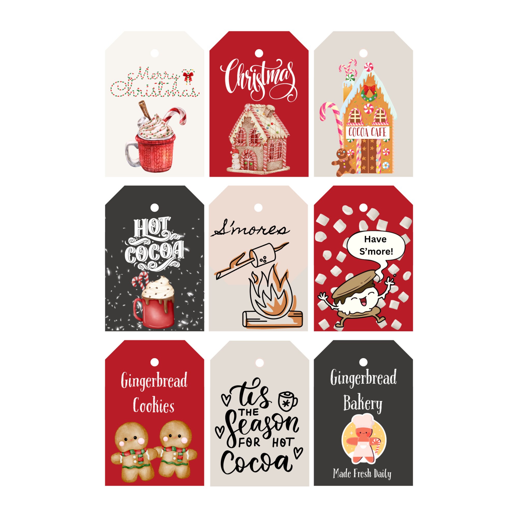 Christmas Labels Digital, Christmas Labels Printable, Christmas Labels ...