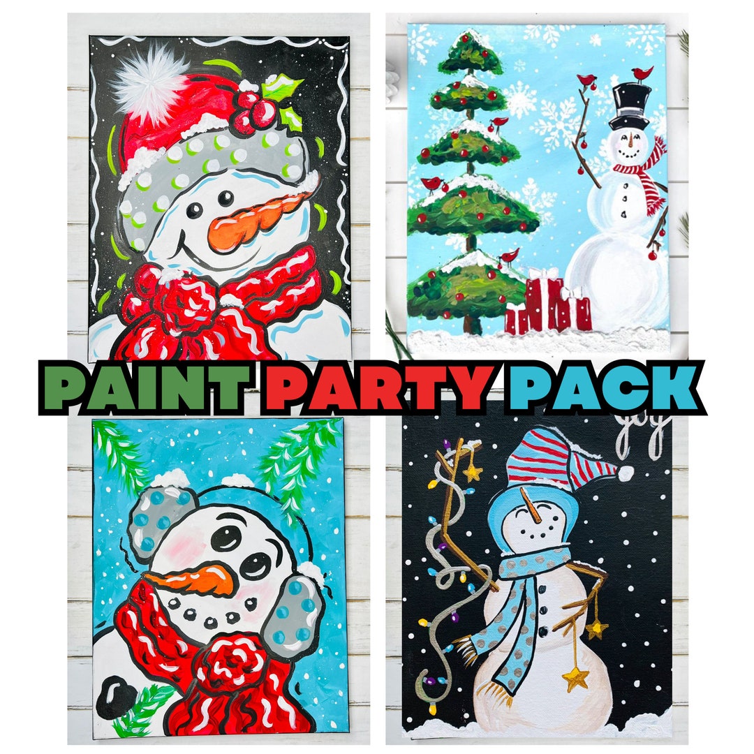 PAINT PARTY PACK for Adults Canvas Painting Supplies Instruction Sheet ...