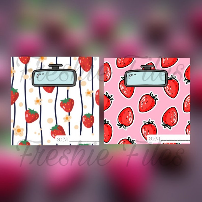 PNG Strawberry Theme Display Inserts for Car Freshies - Etsy