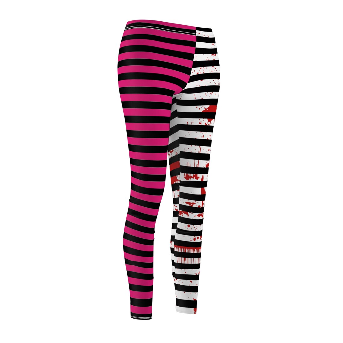 Hot Pink Striped Yoga Pants, Emo Blood Tights, Scene Y2k Accessory ...