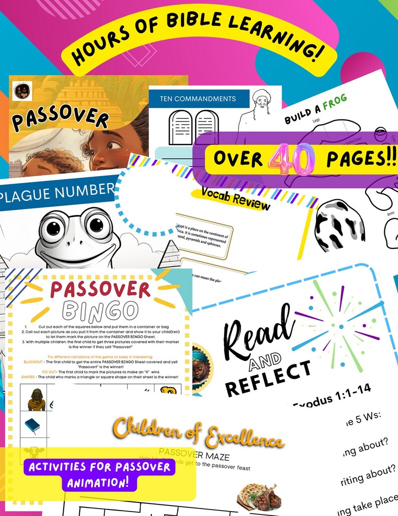 Passover Playbook: Activities for Kids - Etsy