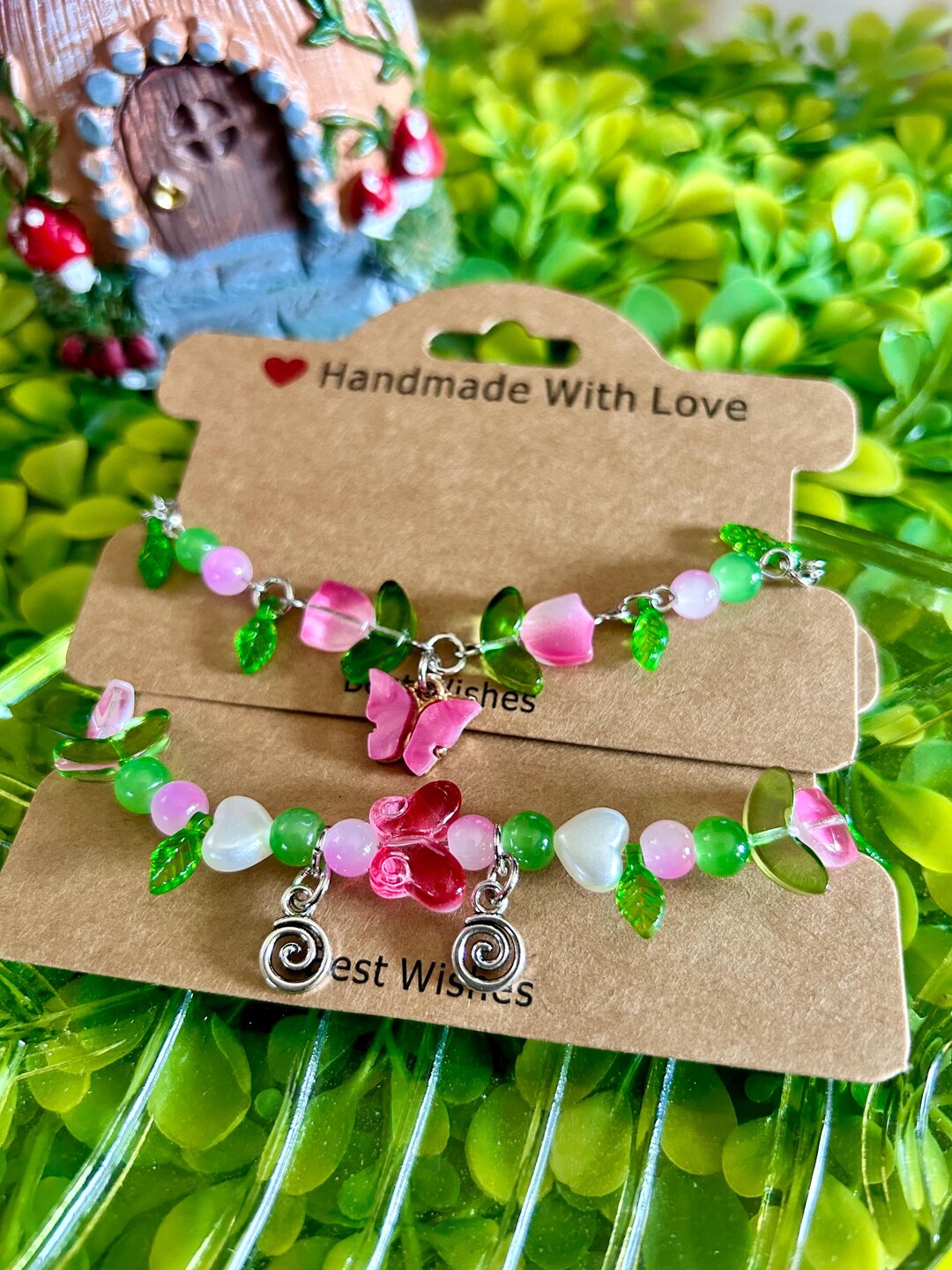 Handmade Cottagecore Flower Bracelet Set, Coquette, Fairycore ...
