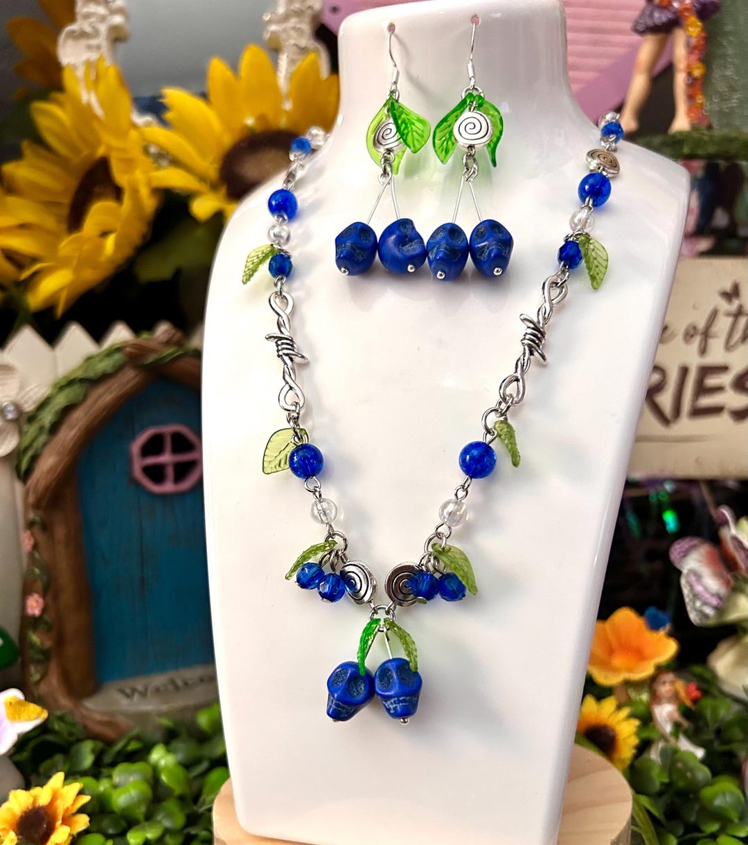 Gothic Blueberry - Whimsigoth Halloween Jewelry, Skull Blueberry ...