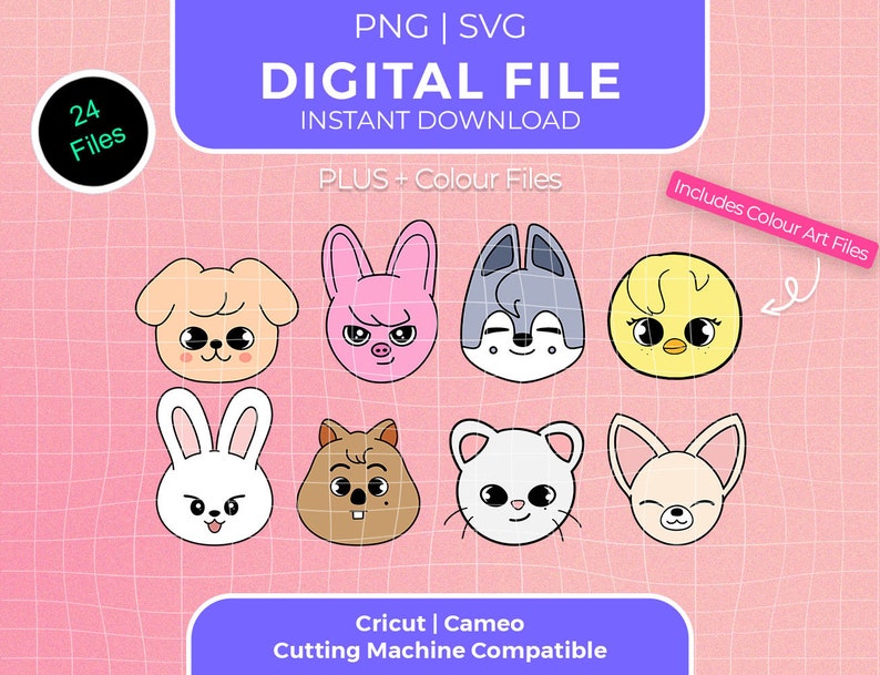 SKZOO Stray Kids Vector Files for Cricut, Cameo Includes SKZOO Names ...