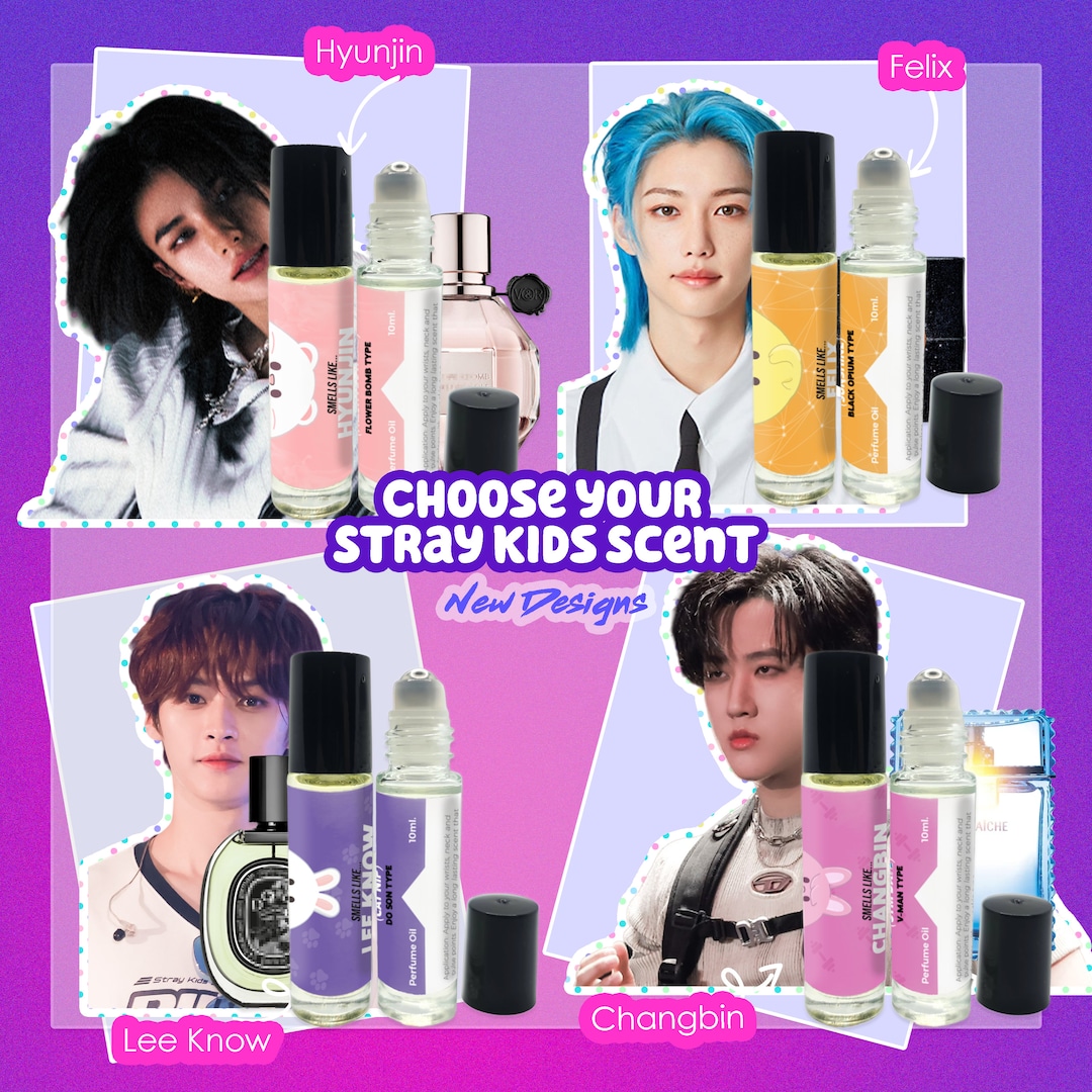 Stray Kids SKZ Bang Chan, Felix OT8 Inspired Perfume Oil Roller ...