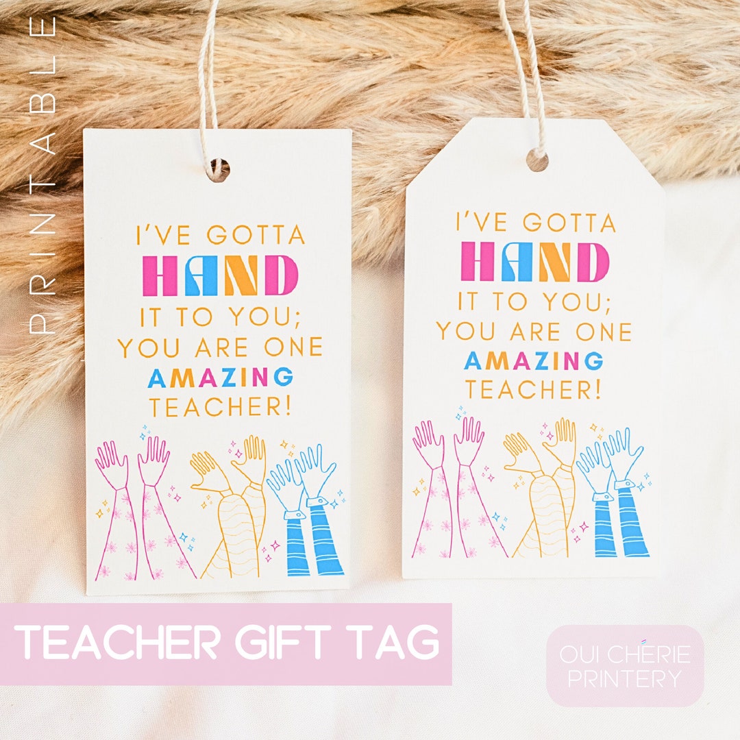 Printable Teacher Appreciation Tag, Teacher Thank You Tags, Music ...