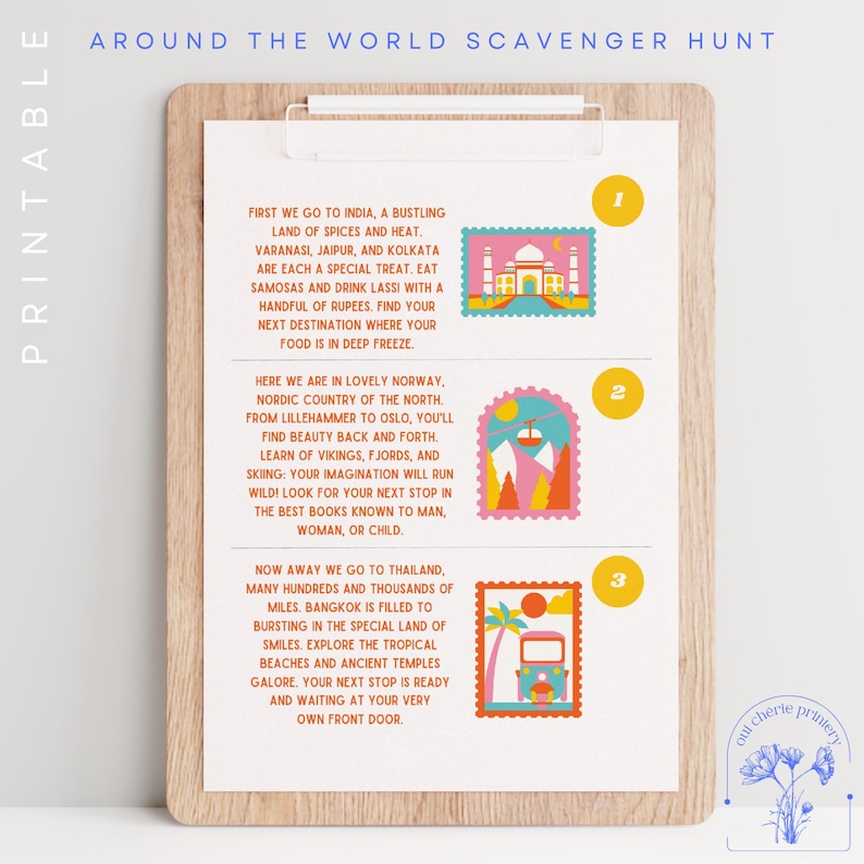 Around the World Educational Treasure Hunt Game, Printable ...