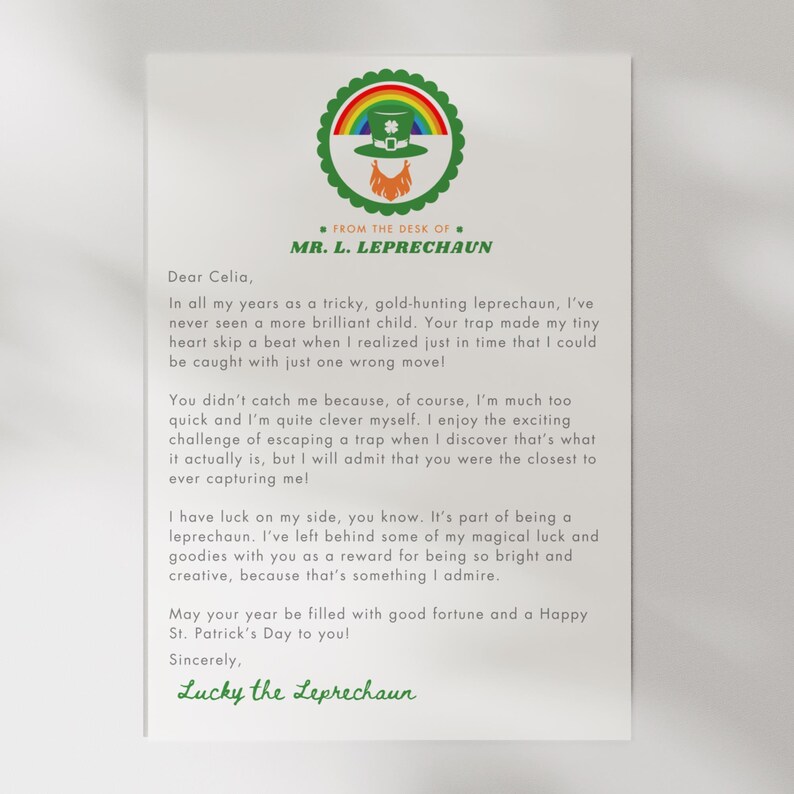 Editable Leprechaun Letter, Printable Leprechaun Letters to Kids ...
