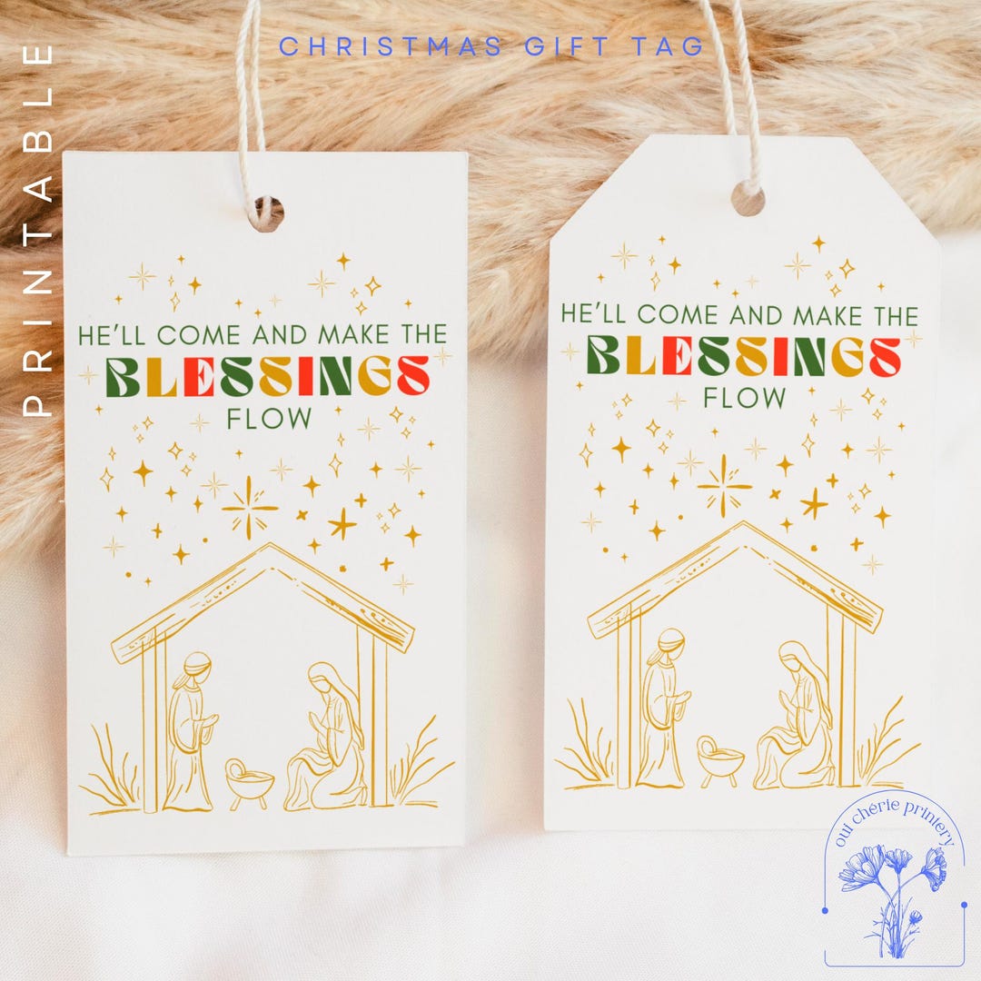 Printable Religious Christmas Gift Tags, Christmas Gift, Nativity ...
