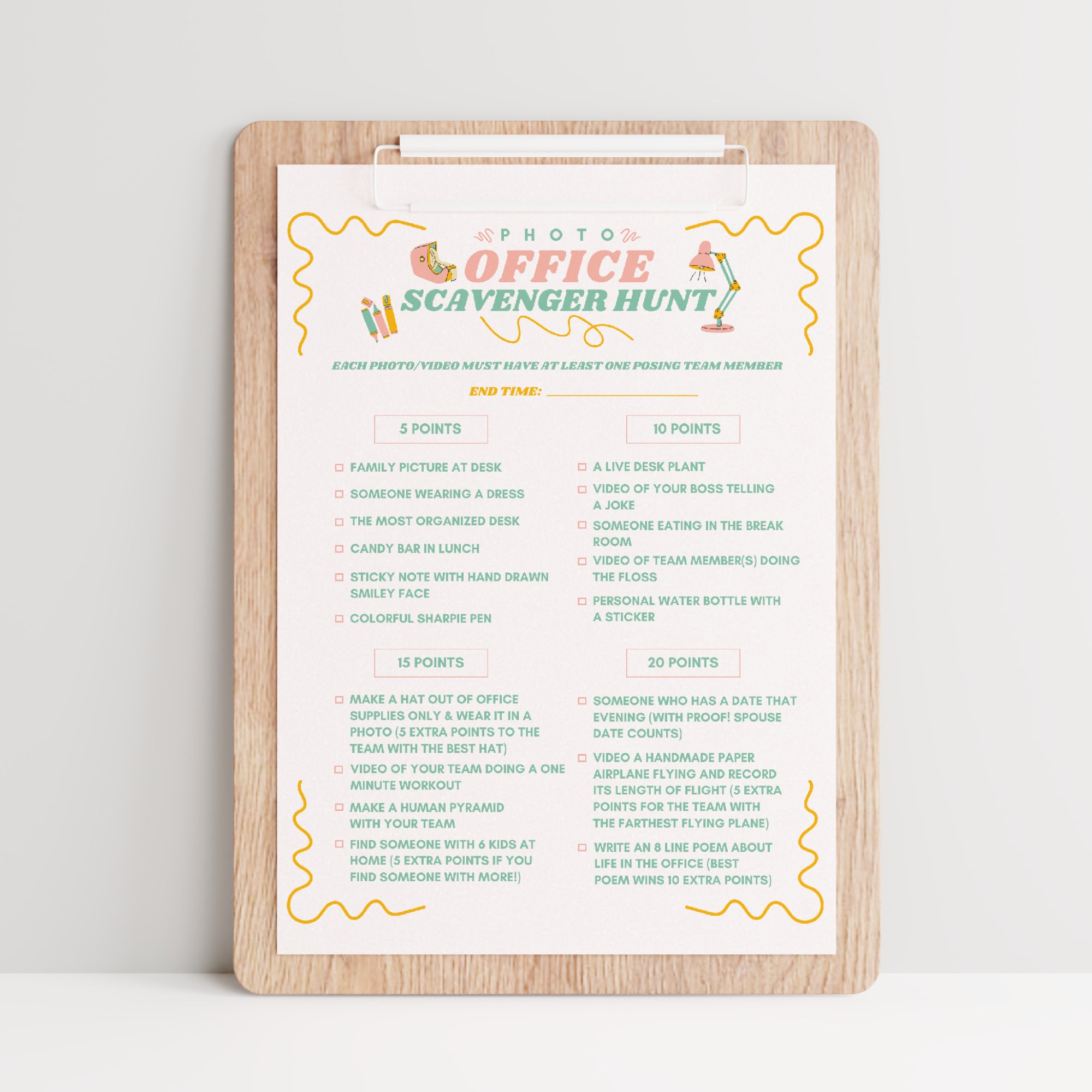 Printable Work Photo Scavenger Hunt, Adult Scavenger Hunt, Indoor ...