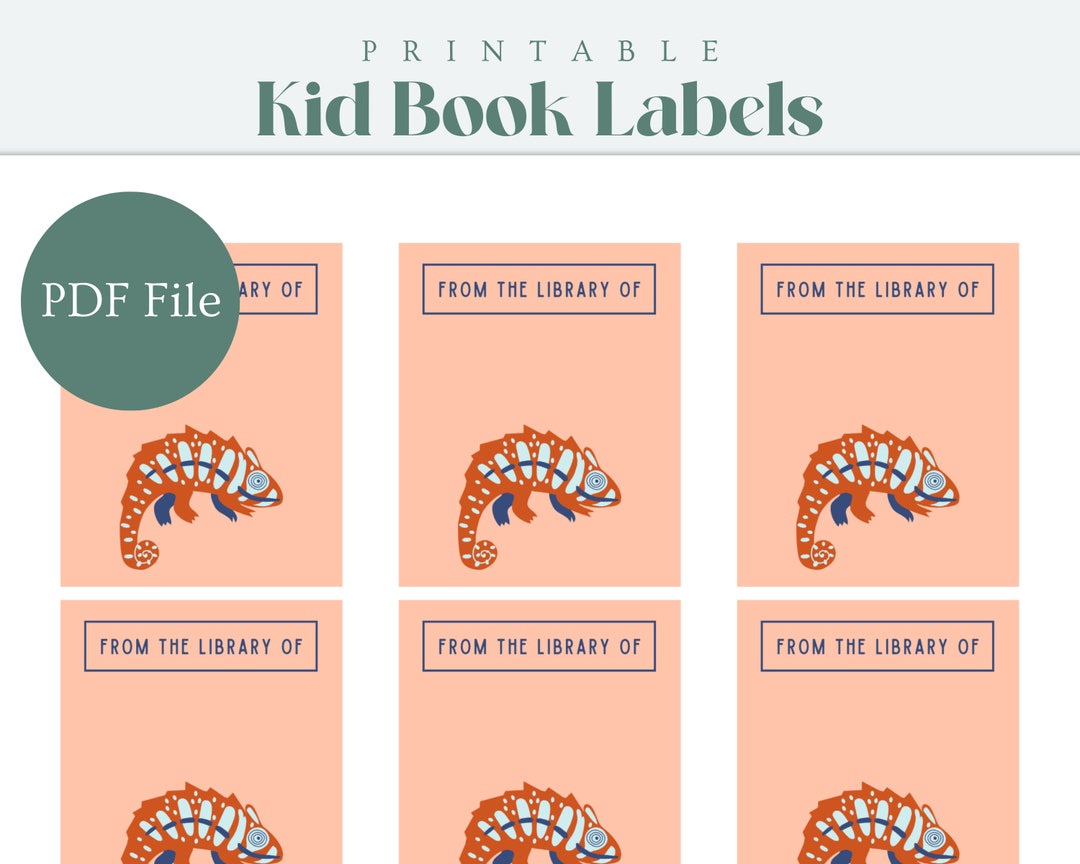 Kids Book Label Printable From the Library Of Printable Book - Etsy