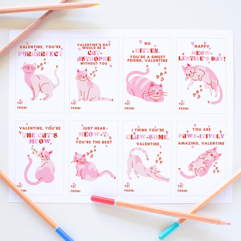 Printable Colorful Valentine Gift Tags, Preschool Valentines, Teacher ...