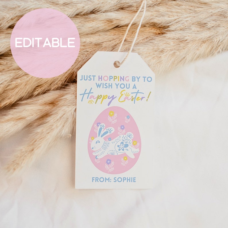 Editable Gift Tag, Kids' Printable Gift Tag, Easter Teacher Gift Tag ...