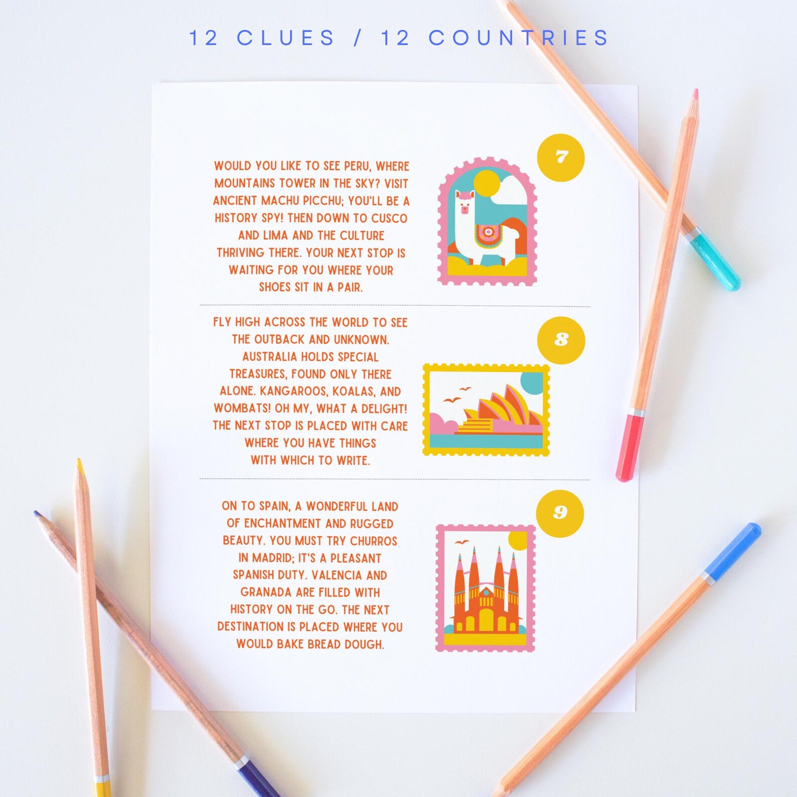 Around the World Educational Treasure Hunt Game, Printable ...
