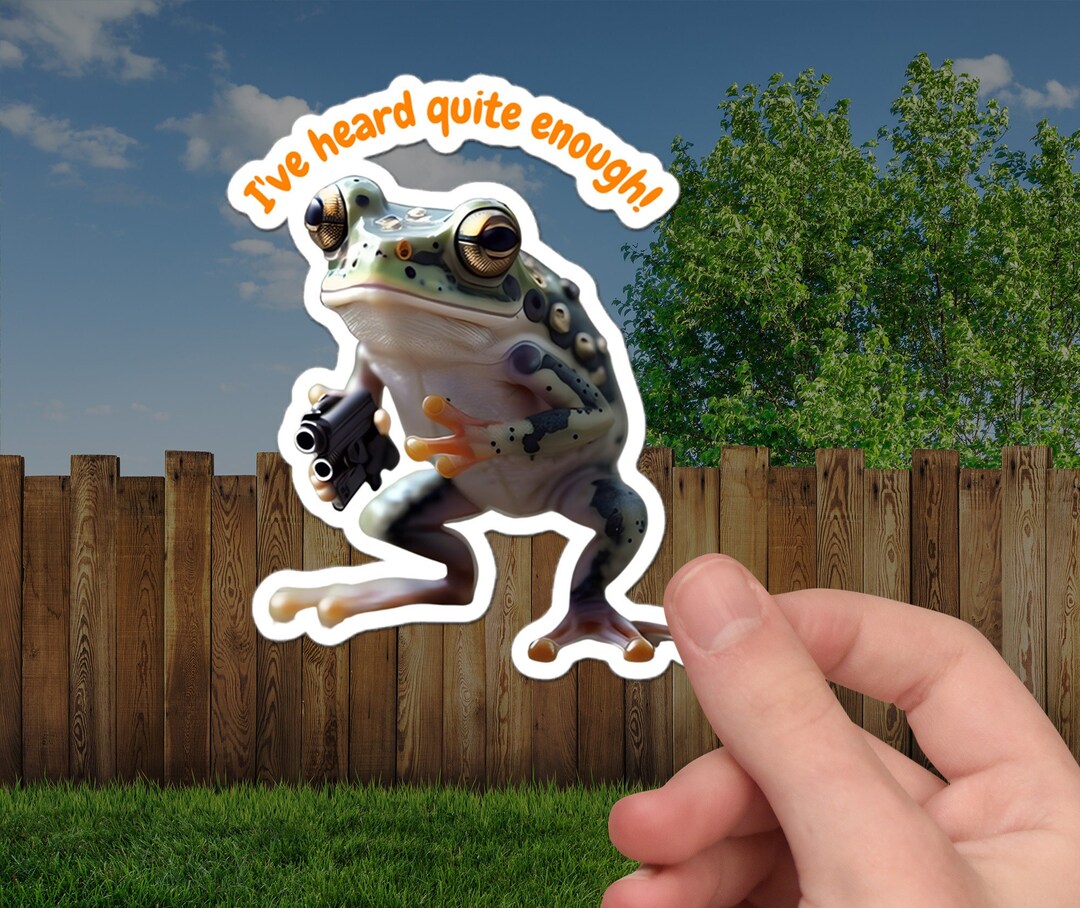 Cute Frog With Toy Gun Sticker | Water Bottles, Laptops, and Notebooks ...