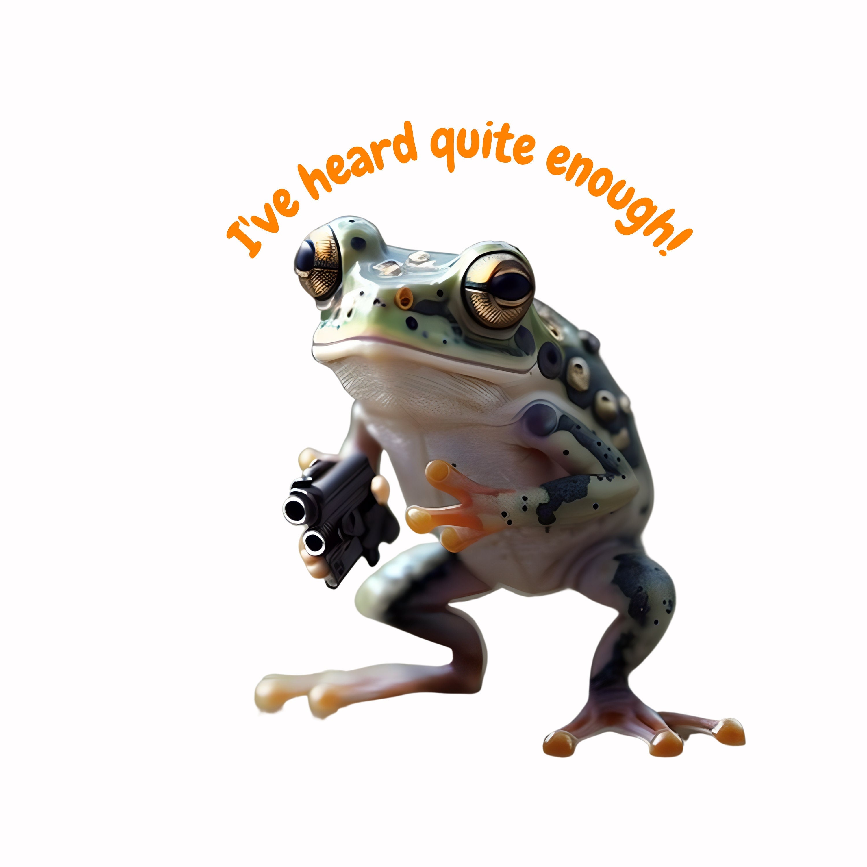 Cute Frog With Toy Gun Sticker Water Bottles Laptops and - Etsy