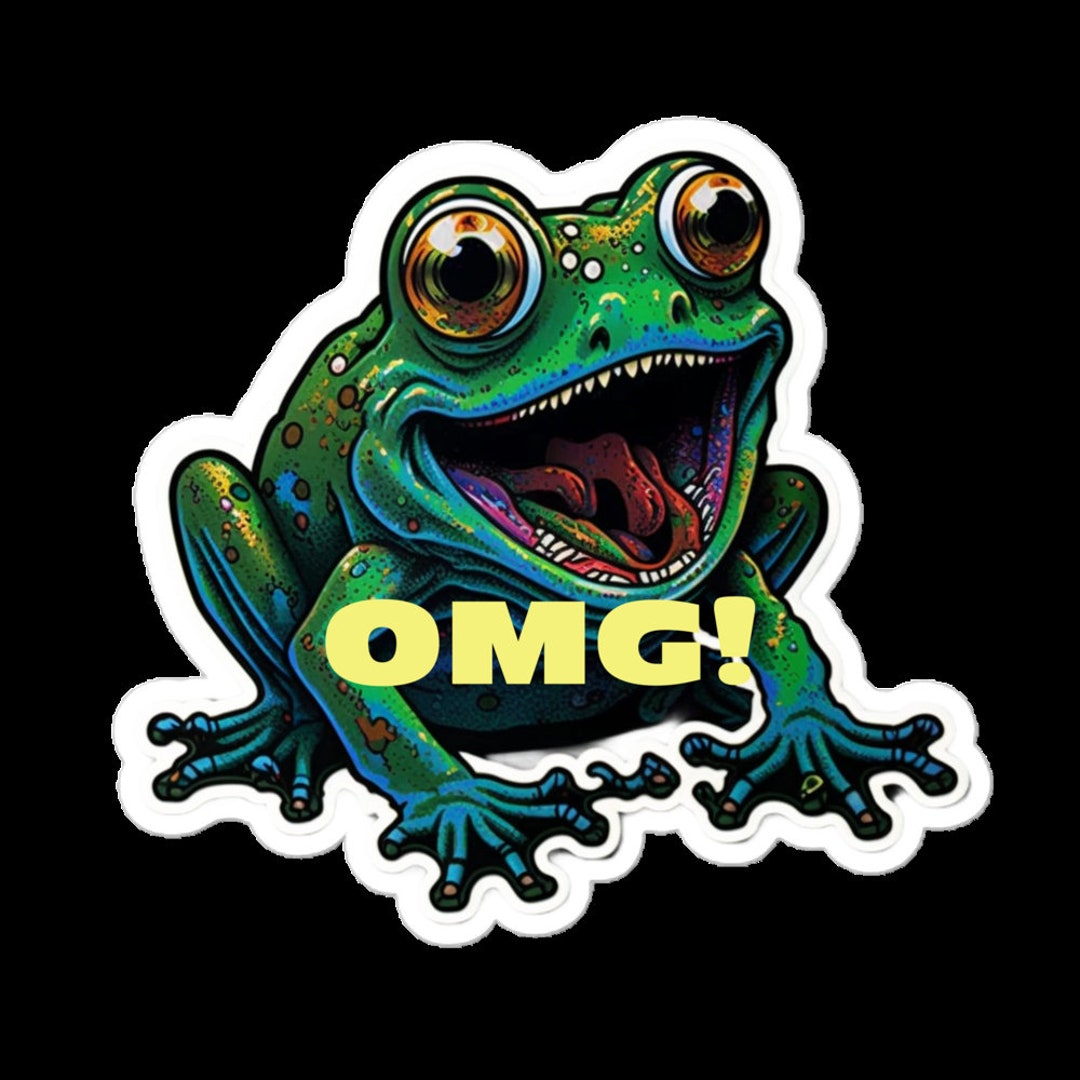OMG! Frog Vinyl Sticker | Laptop Decal for Frog Lovers - Etsy