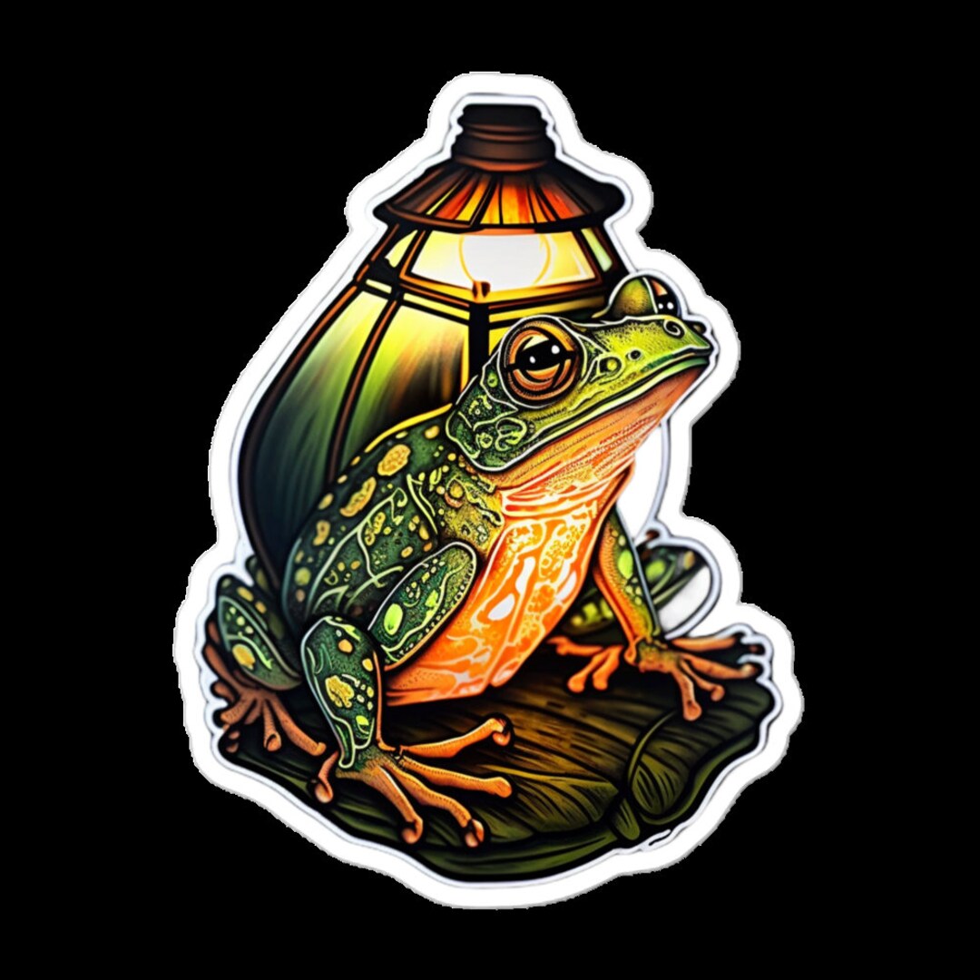 Lantern Frog Vinyl Sticker Decal Water Bottles, Laptops, and Notebooks ...