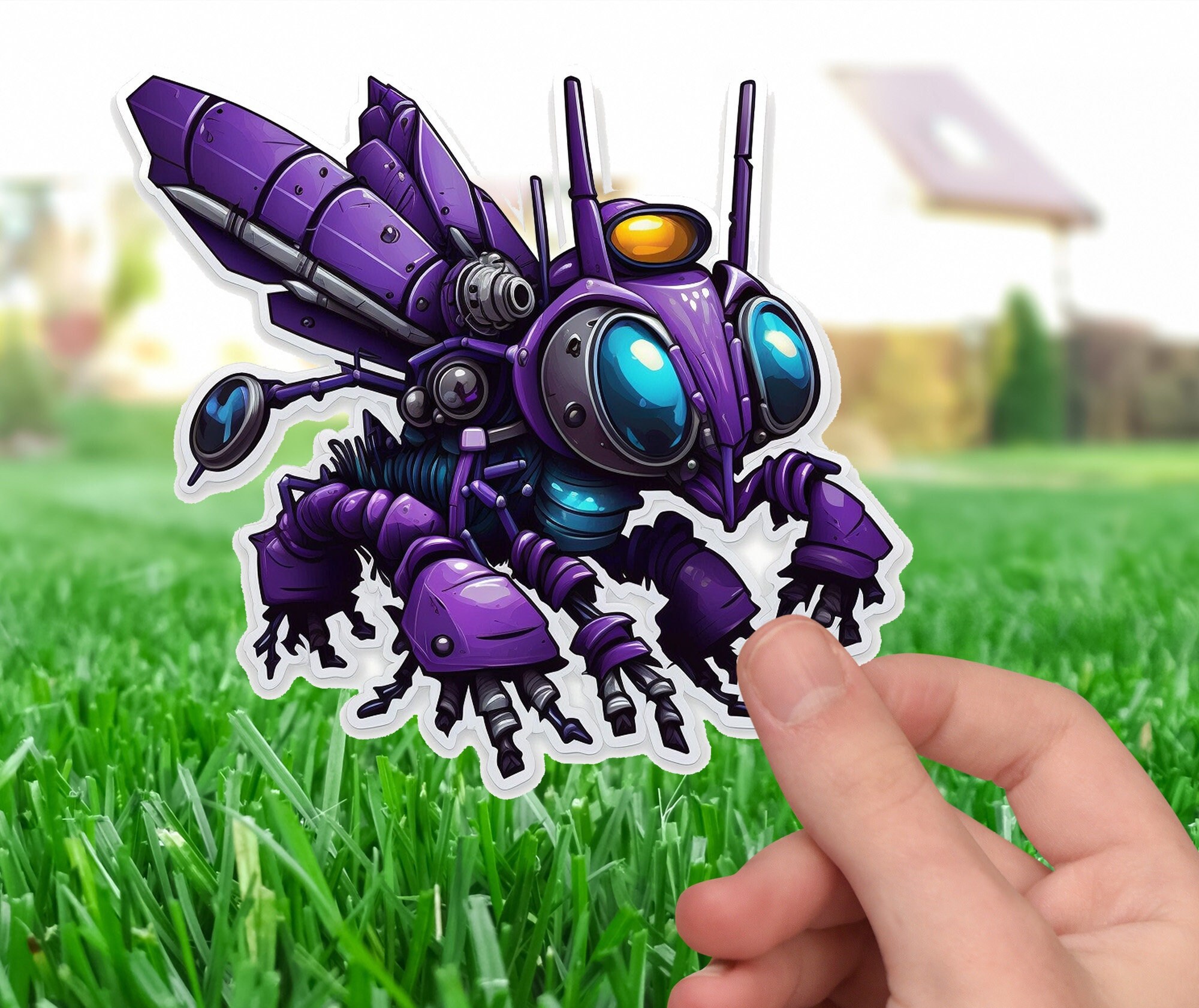 Science Fiction Grasshopper Sticker - Unique Vinyl Decal for Laptops ...
