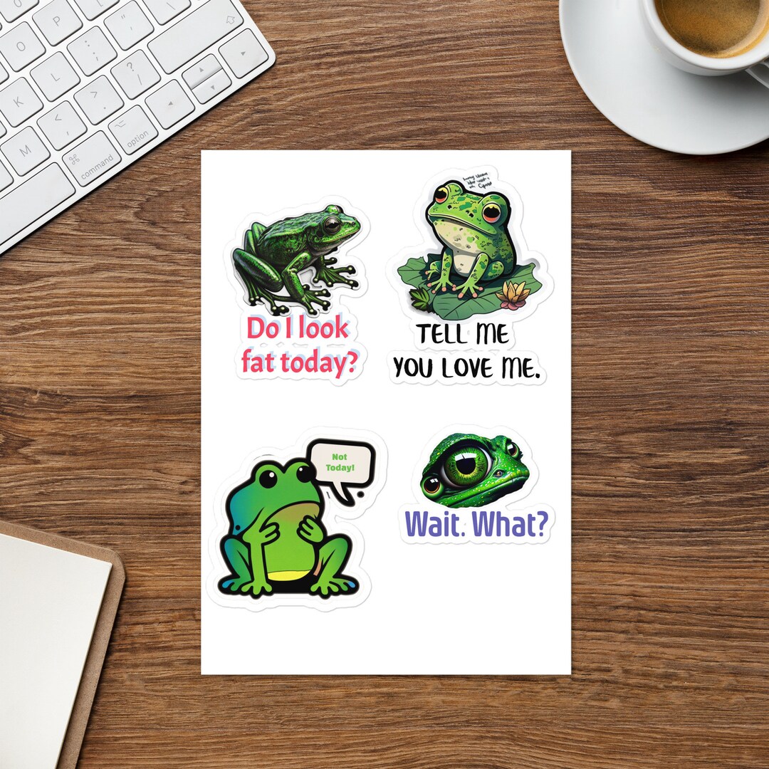 Funny Cute Frog Memes Stickers for Water Bottles Laptops and - Etsy
