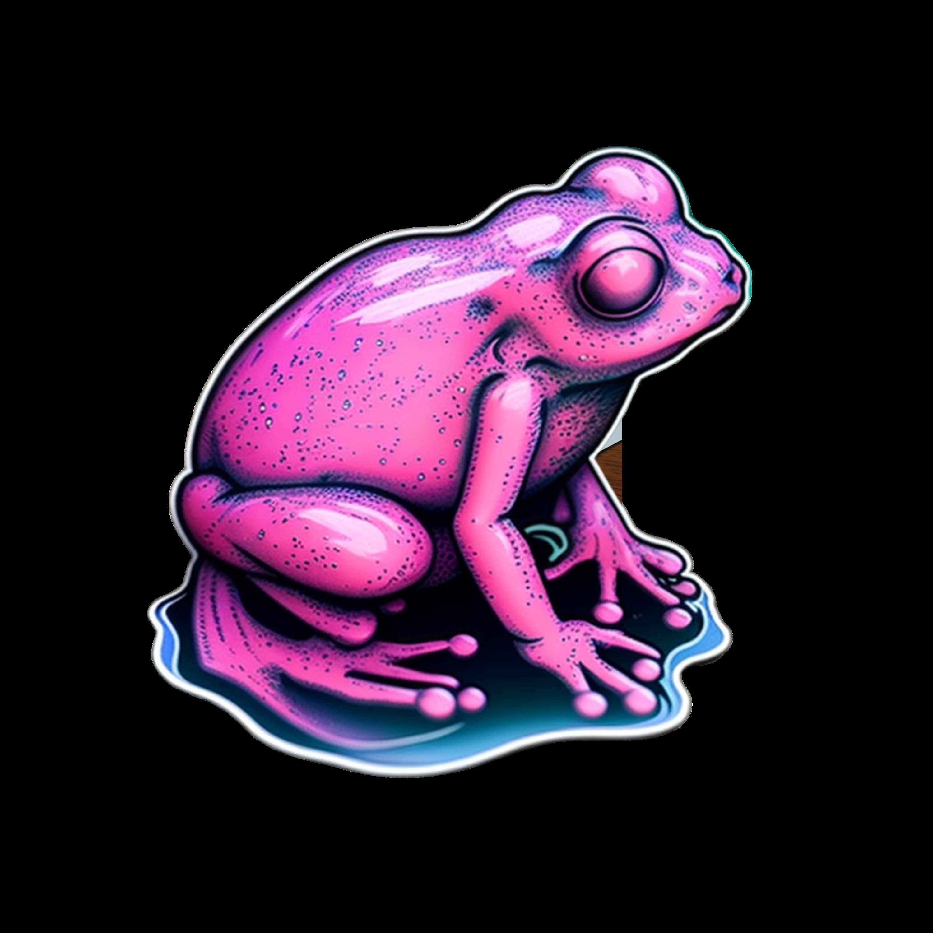 Pink Frog Vinyl Sticker Decal Frog Vinyl Sticker Water Bottles, Laptops ...