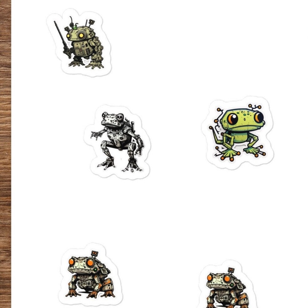 Robot Frog Stickers: Water-resistant Vinyl Decals for Fans of Cute and ...