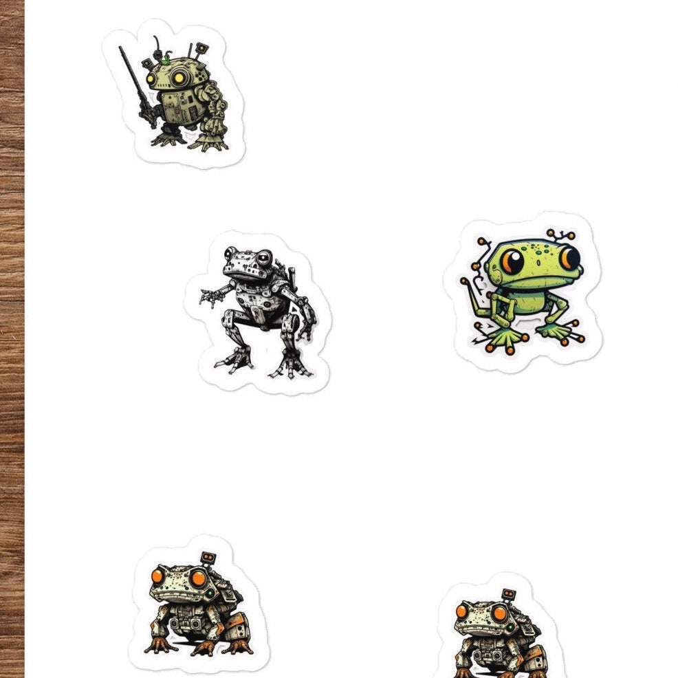 Robot Frog Stickers: Water-resistant Vinyl Decals for Fans of Cute and ...