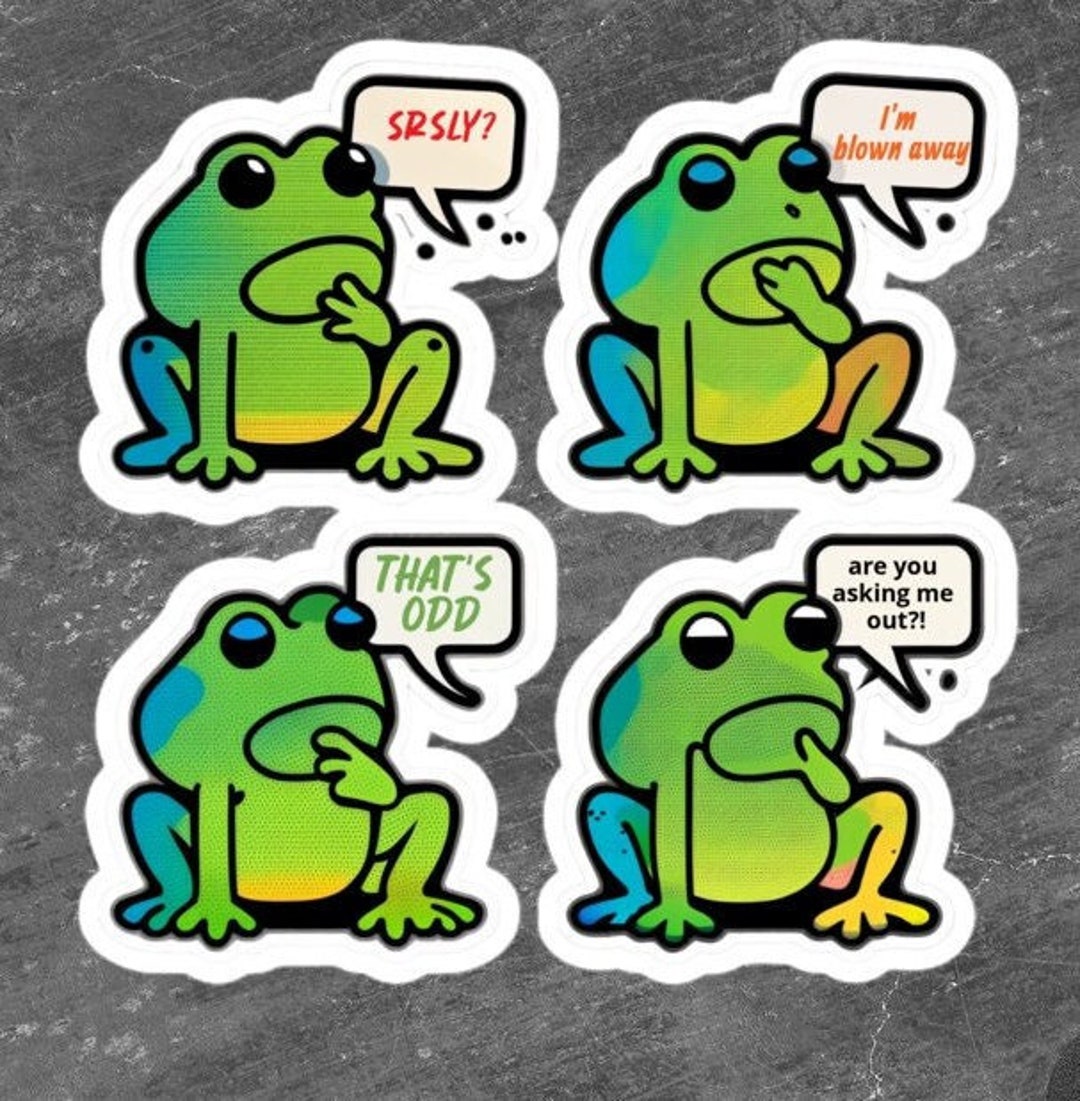 Conjoined Cute Sticker Frogs: Water-resistant Vinyl Decals for a Bubble ...