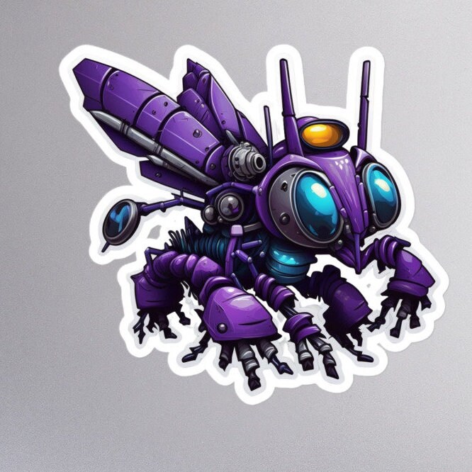 Science Fiction Grasshopper Sticker - Unique Vinyl Decal for Laptops ...