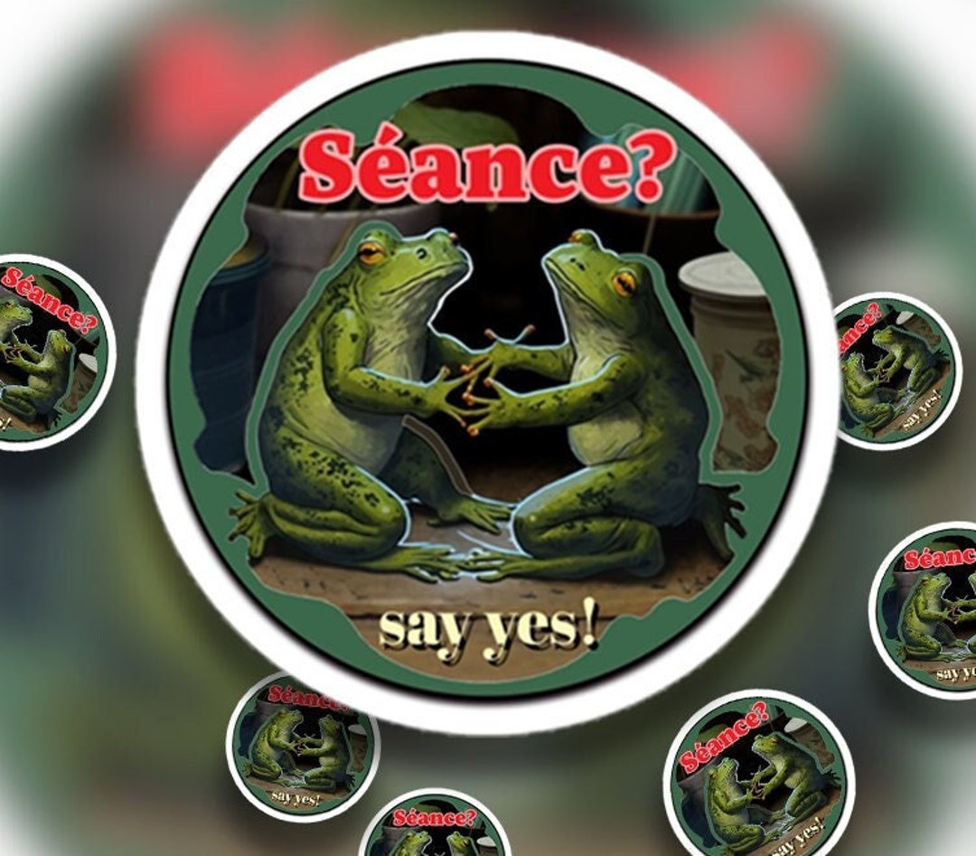Séance Frog Meme Waterproof Vinyl Sticker, Funny Water Bottle Decal - Etsy
