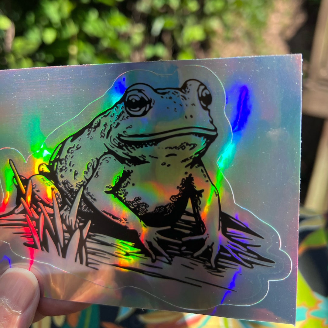 Holographic Frog Sticker – Rainbow Prism Vinyl Decal - Etsy