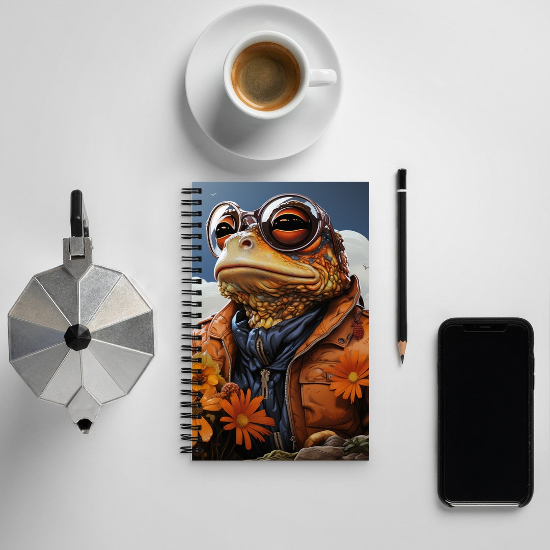 Stoic Autumn Frog Spiral Notebook - Perfect for Reflective Writing ...