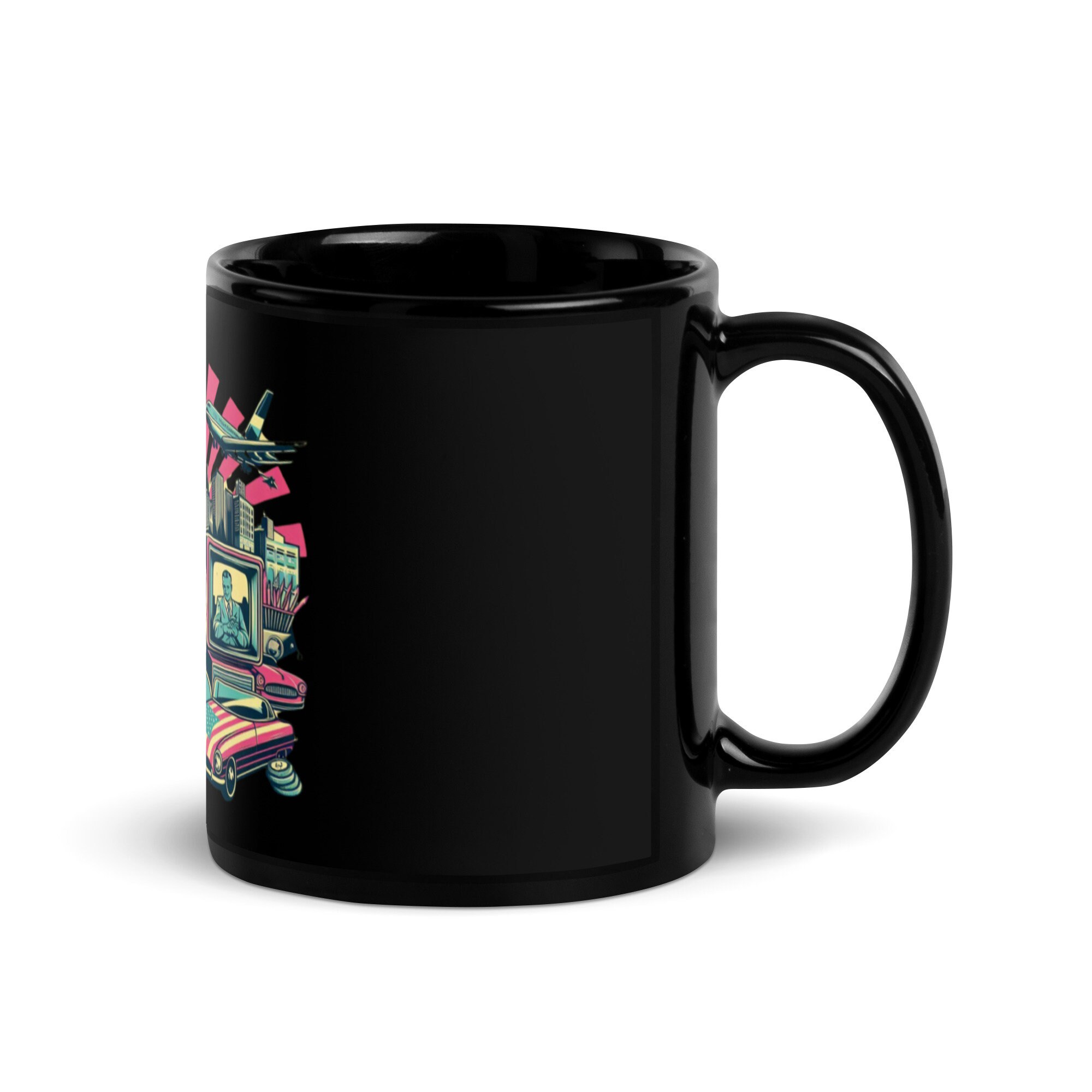 American Iconic Vintage Black Glossy Mug - Etsy
