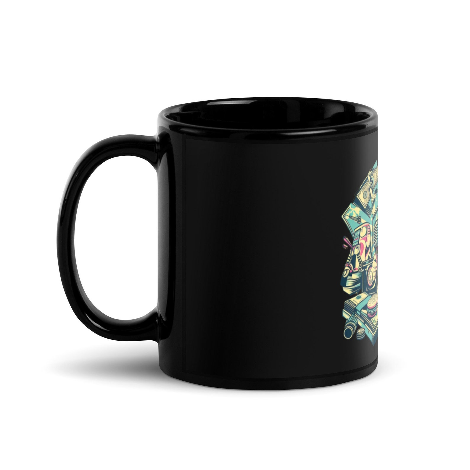 American Iconic Vintage Black Glossy Mug - Etsy